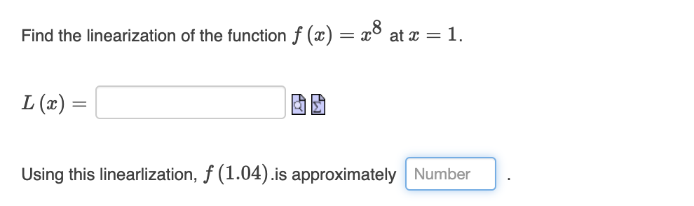 Solved Find the linearization of the function f (x) = 28 at | Chegg.com
