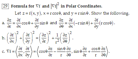 Solved a. = 29 Formula for Vf and Vf in Polar Coordinates. | Chegg.com