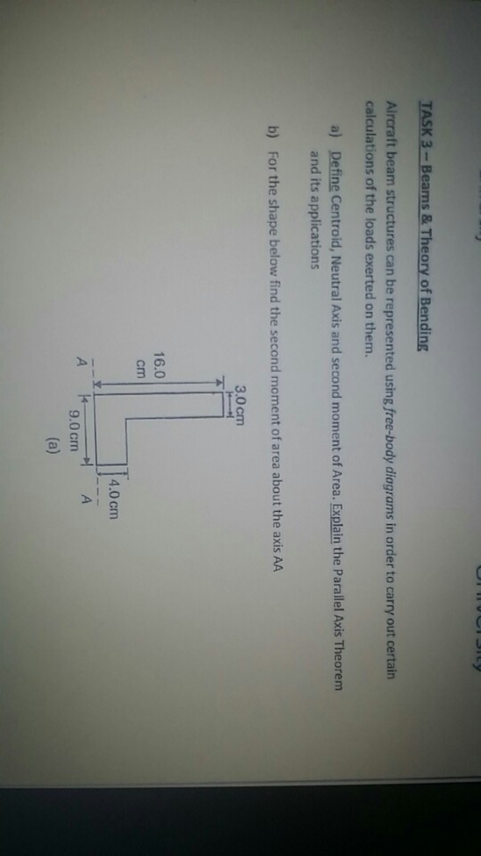Solved TASK 3-Beams&Theory of Bending Aircraft beam | Chegg.com