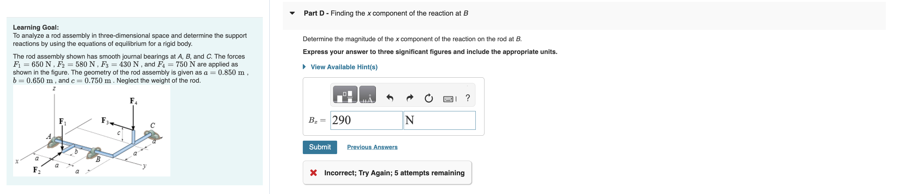 Solved Learning Goal: To analyze a rod assembly in | Chegg.com