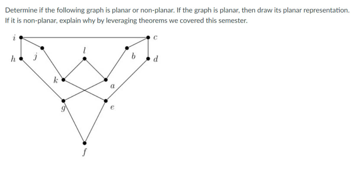 Solved Determine if the following graph is planar or | Chegg.com Solved Determine if the following graph is planar or | Chegg.com