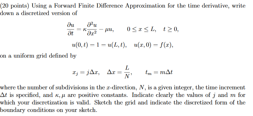 (20 points) Using a Forward Finite Difference | Chegg.com