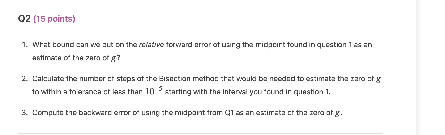 Solved 1. What bound can we put on the relative forward | Chegg.com