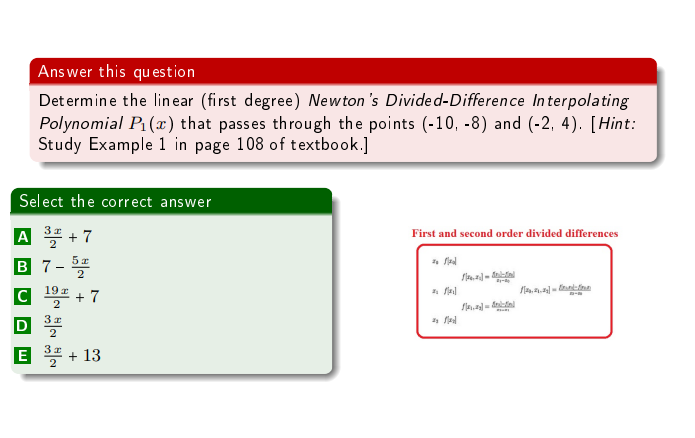Solved Answer This Question Use Newtons Divided Difference 