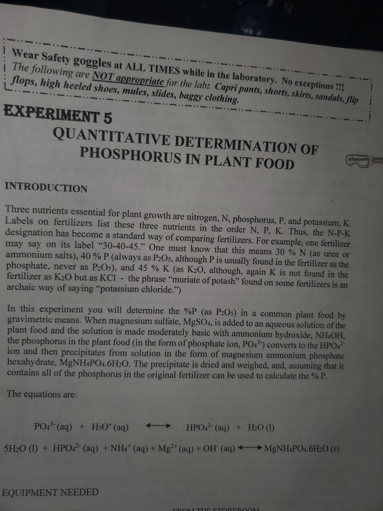 Solved 1. The precipitate you have formed is MgNH4PO4.6H2O. | Chegg.com