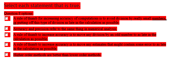 Solved Select each statement that is true. A rule of thumb | Chegg.com