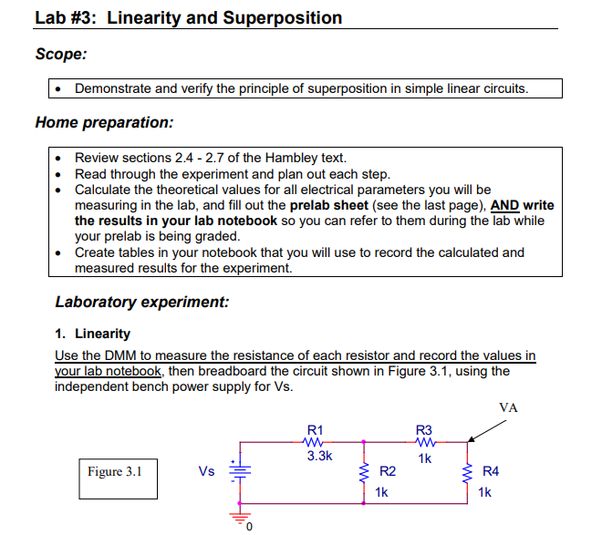 Solved Lab #3: Linearity and Superposition Scope: | Chegg.com