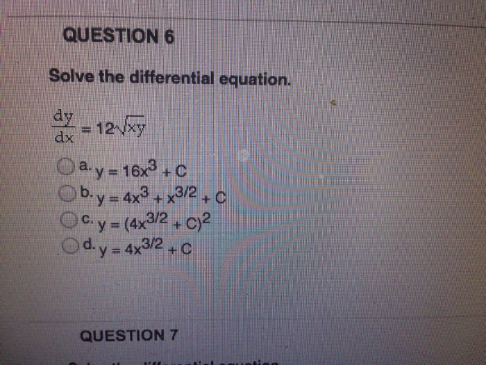 Solved Solve the differential equation. dy/dx = 12 | Chegg.com