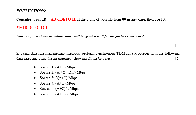 Solved INSTRUCTIONS: Consider, your ID = AB-CDEFG-H. If the | Chegg.com