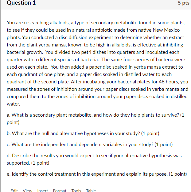 Solved You are researching alkaloids, a type of secondary | Chegg.com