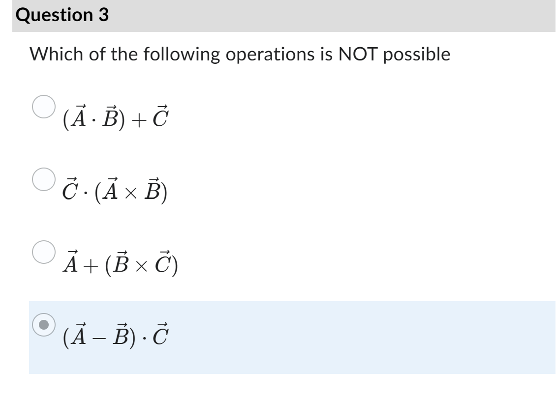 Solved Question 3Which of the following operations is NOT | Chegg.com