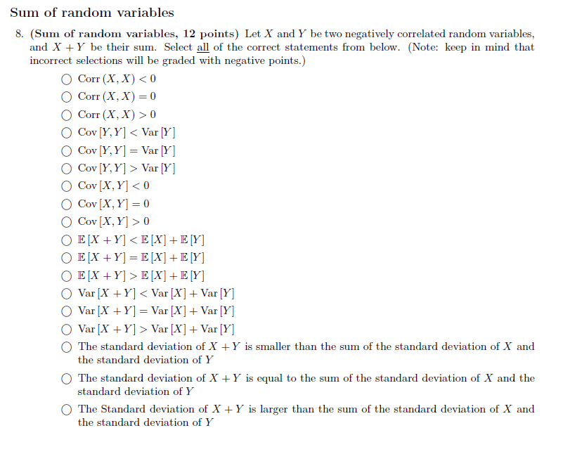 Solved Sum of random variables 8. (Sum of random variables, | Chegg.com