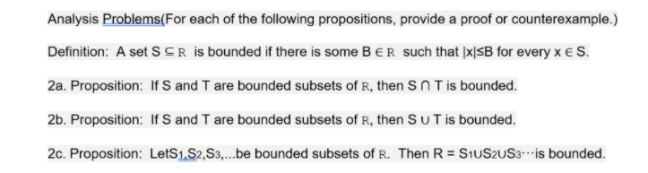 Solved Analysis Problems(For each of the following | Chegg.com