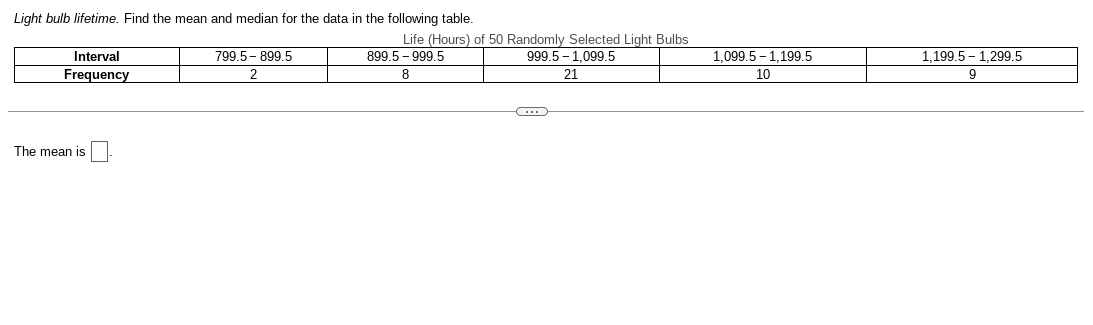 Solved Light Bulb Lifetime Find The Mean And Median For The