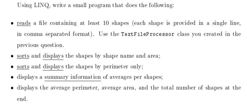 Solved 4.2 Object Queries using C# and LINQ Q 4. Implement | Chegg.com