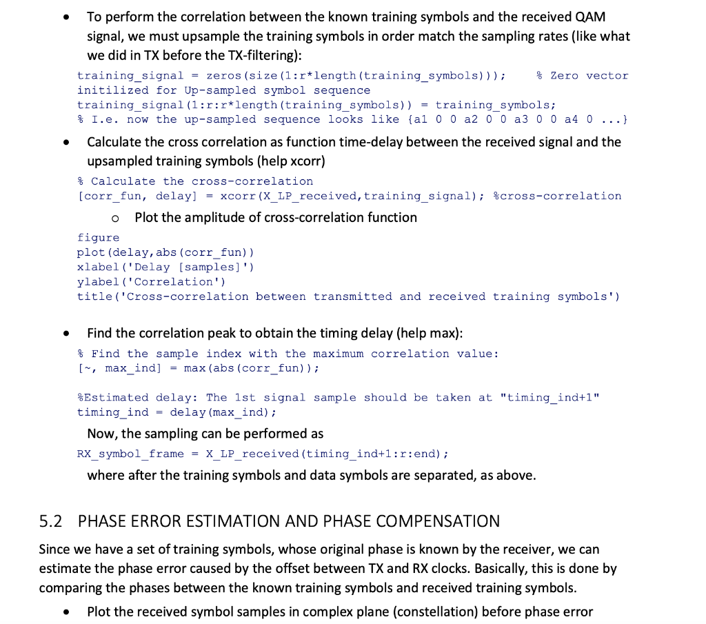 . 5 TIMING SYNCHRONIZATION AND PHASE CORRECTION This | Chegg.com