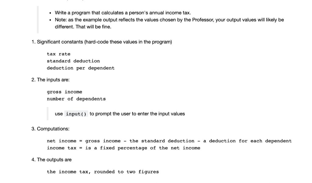 Solved • Write a program that calculates a person's annual | Chegg.com