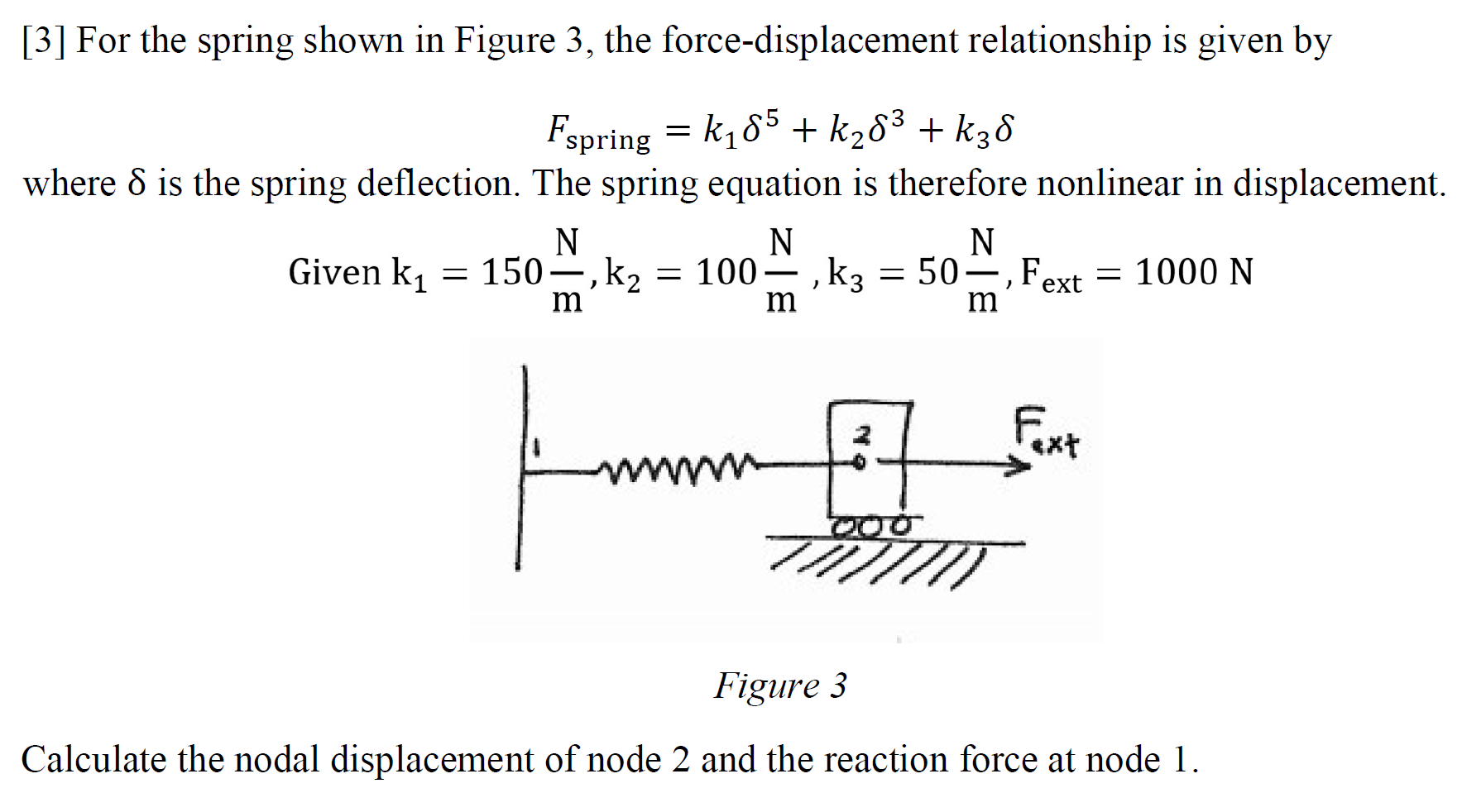 Solved [3] For the spring shown in Figure 3, the | Chegg.com