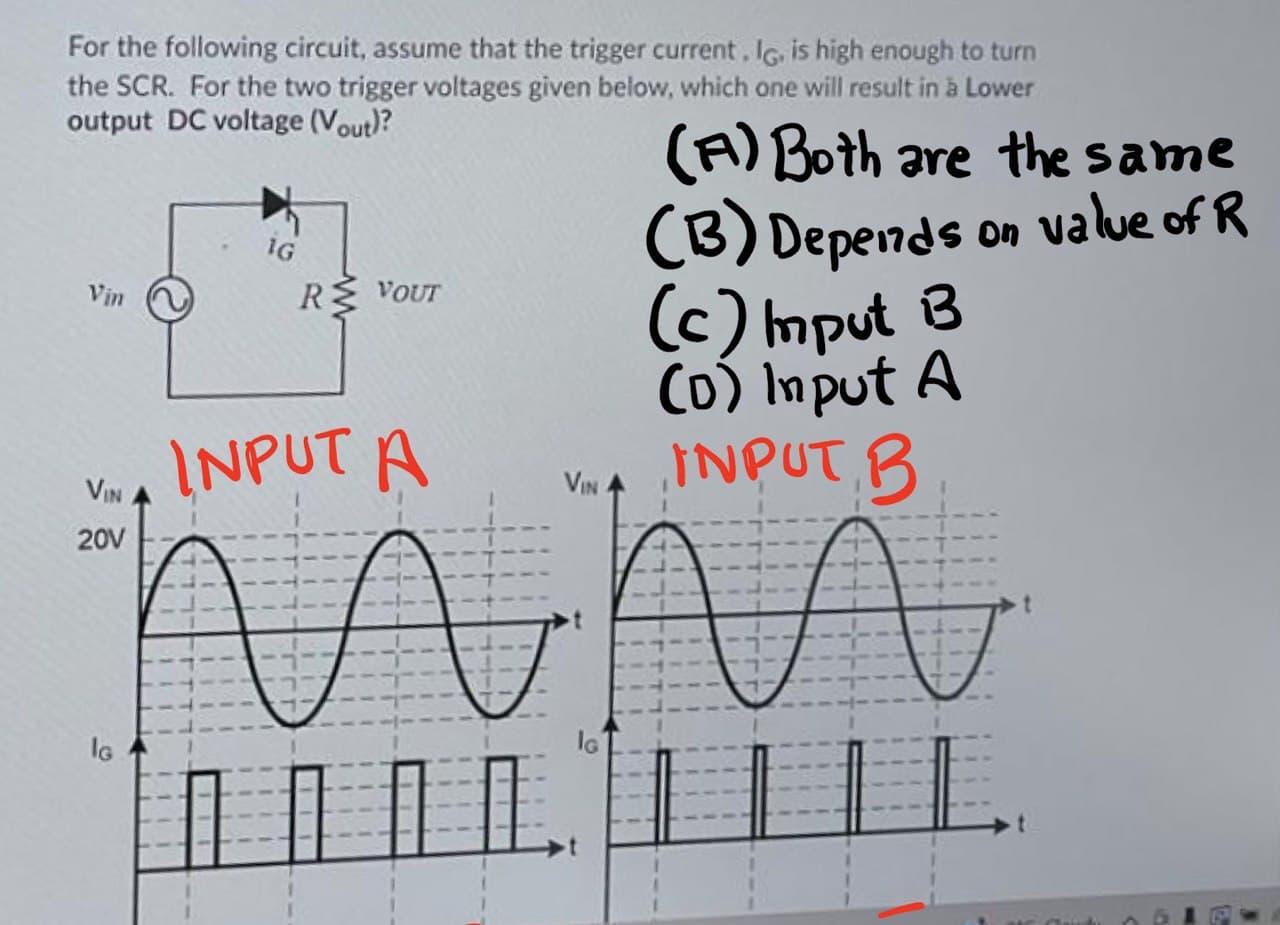 Solved For the following circuit, assume that the trigger | Chegg.com
