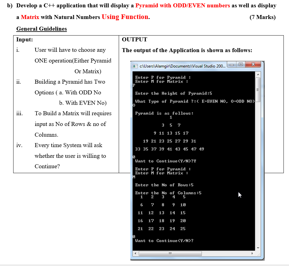 Solved Develop a C++ application that will display a Pyramid | Chegg.com