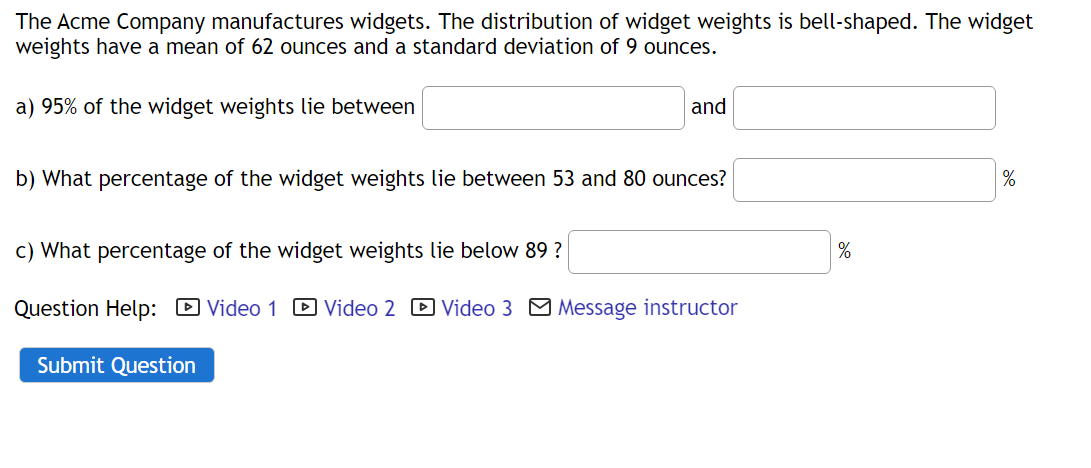 Solved The Acme Company manufactures widgets. The | Chegg.com