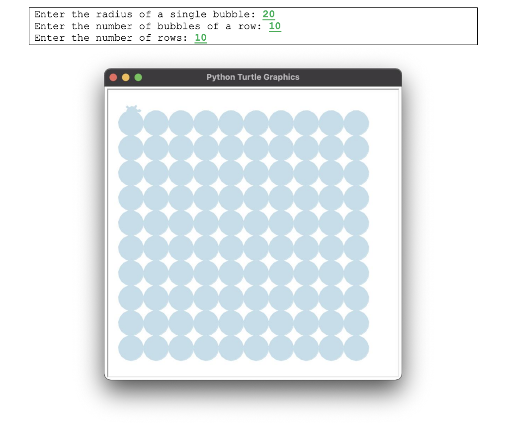 Solved Enter the radius of a single bubble: 20 Enter the | Chegg.com
