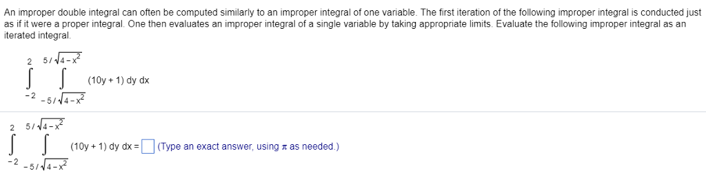 Solved An improper double integral can often be computed | Chegg.com
