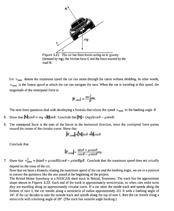Solved Navigating a Banked Turn How fast can a racecar | Chegg.com