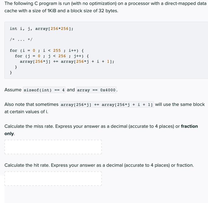 The following program is run (with no optimization) | Chegg.com