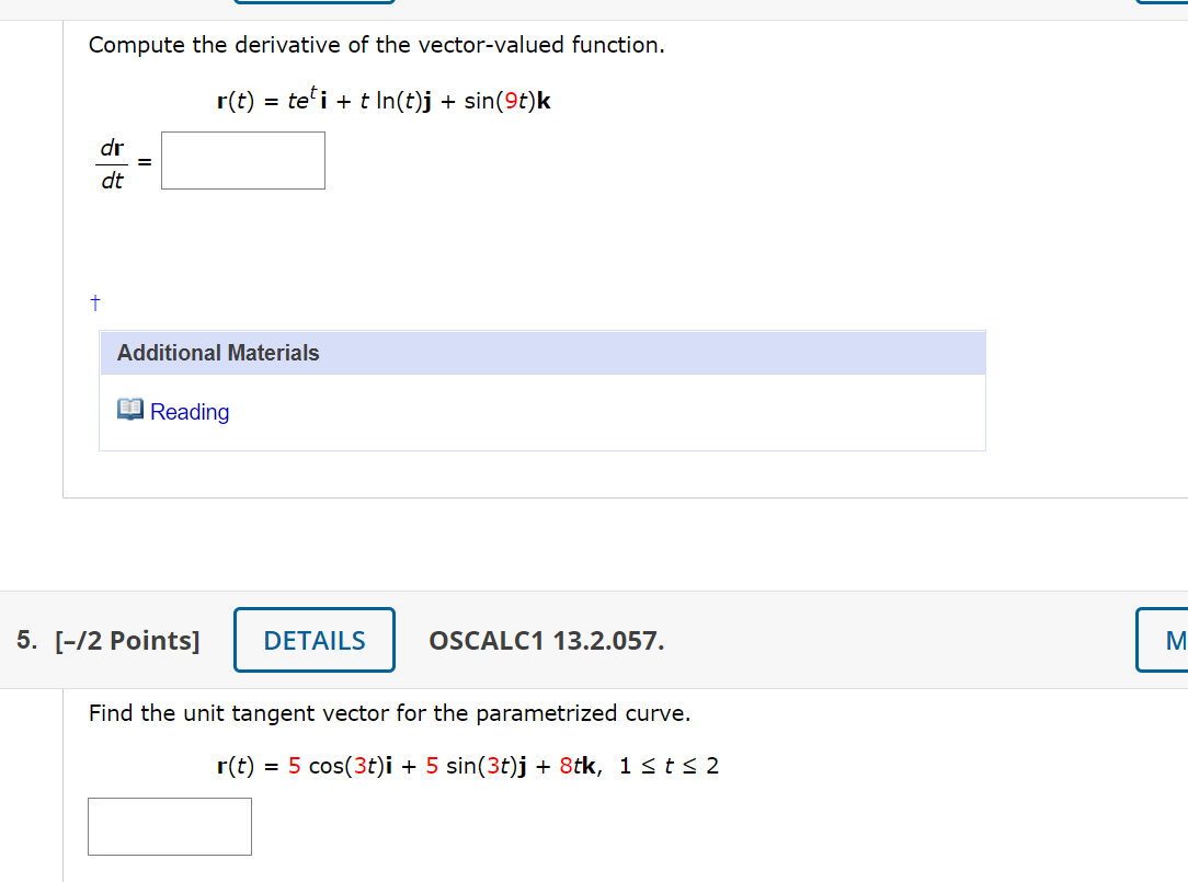 Solved Compute the derivative of the vector-valued function. | Chegg.com