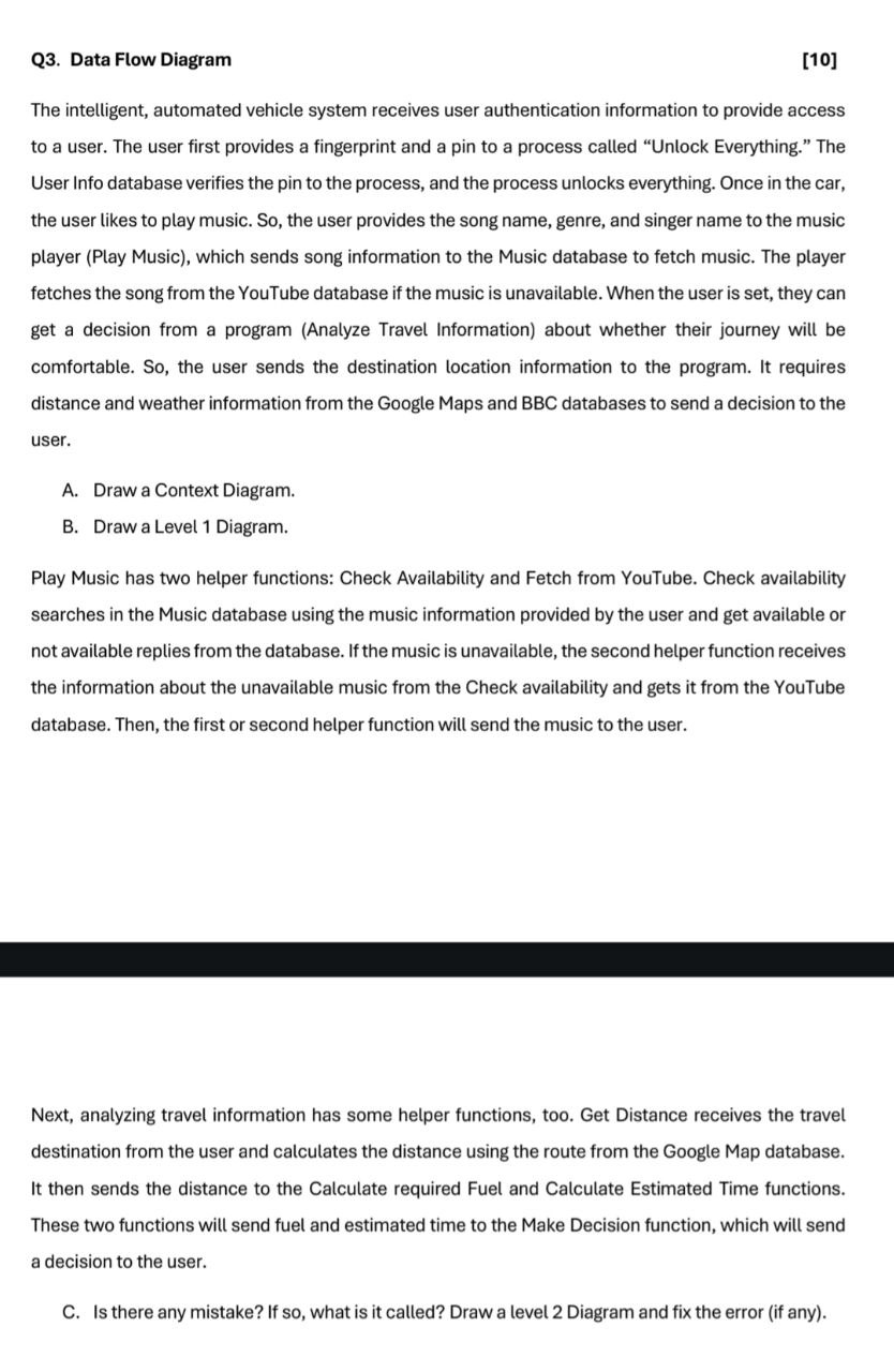 Q3. ﻿Data Flow Diagram The intelligent, automated | Chegg.com
