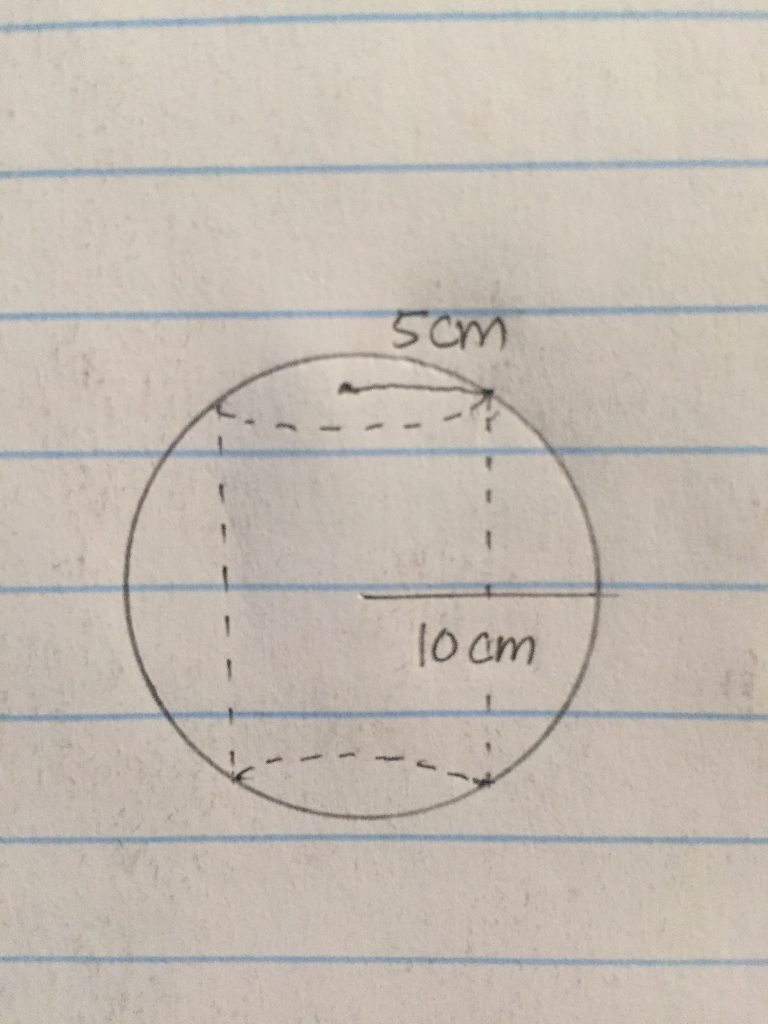 Solved A sphere has radius = 10 cm. A circular hole of | Chegg.com