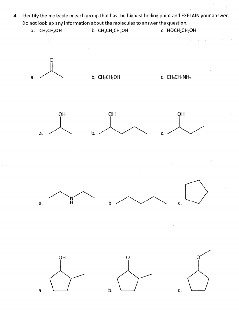 Solved Identify the molecule in each group that has the | Chegg.com