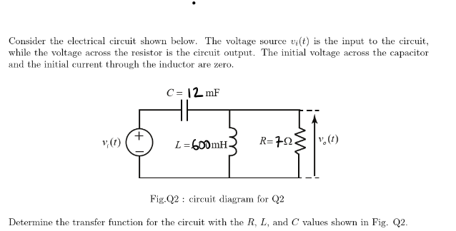 Solved Consider the electrical circuit shown below. The | Chegg.com