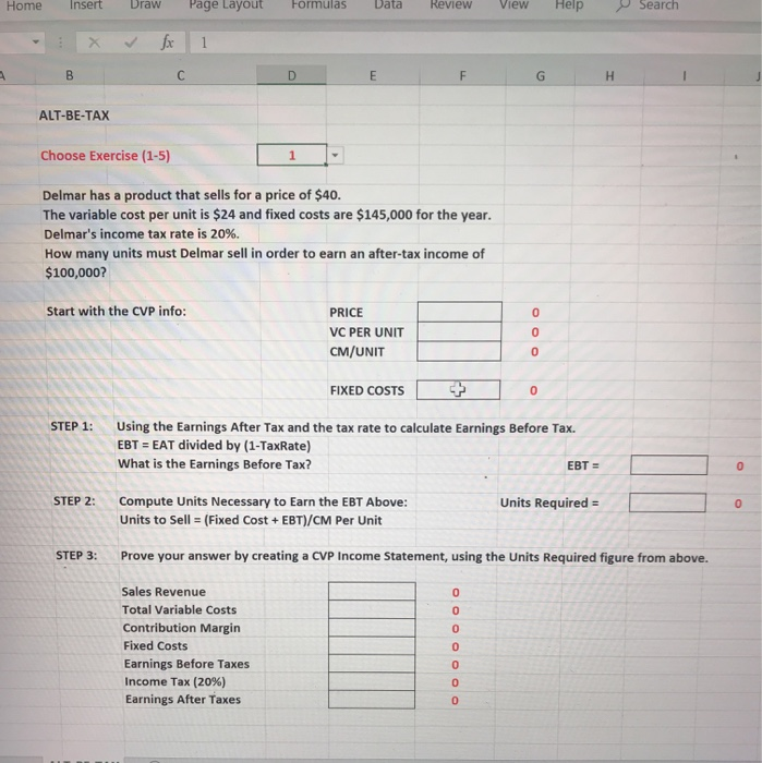 Solved Home Insert Draw Page Layout Formulas Data Review | Chegg.com