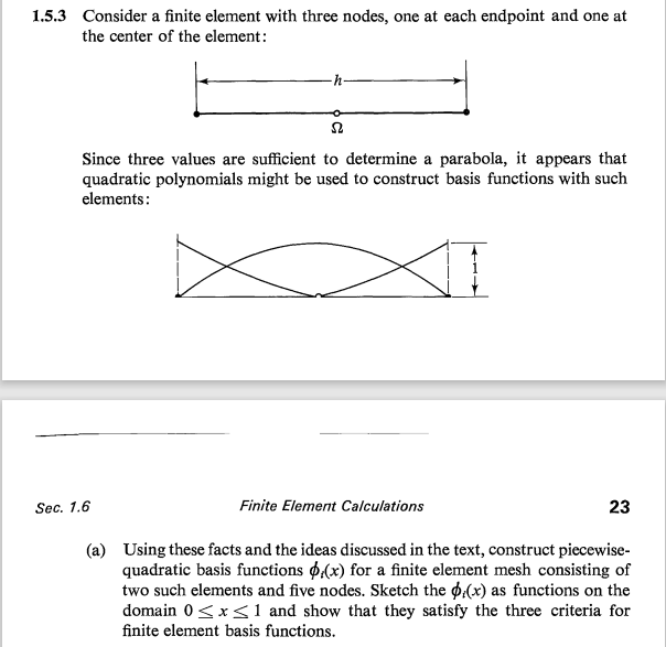 Solved 3 Consider a finite element with three nodes, one at | Chegg.com