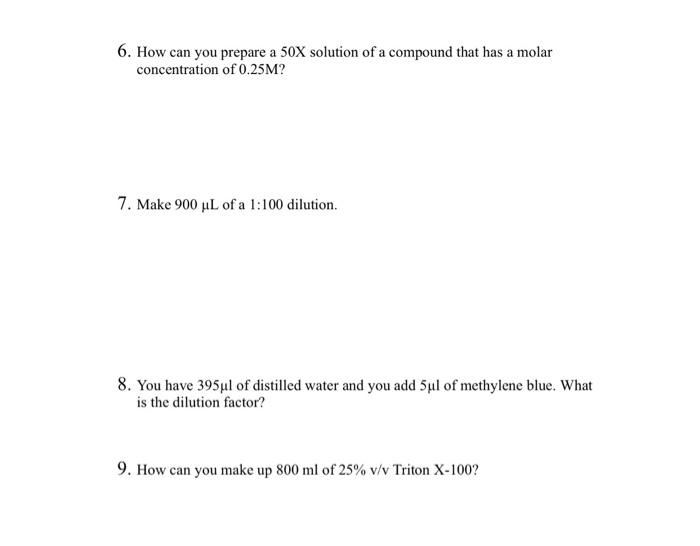 Solved How can you prepare a 50X solution of a compound that | Chegg.com