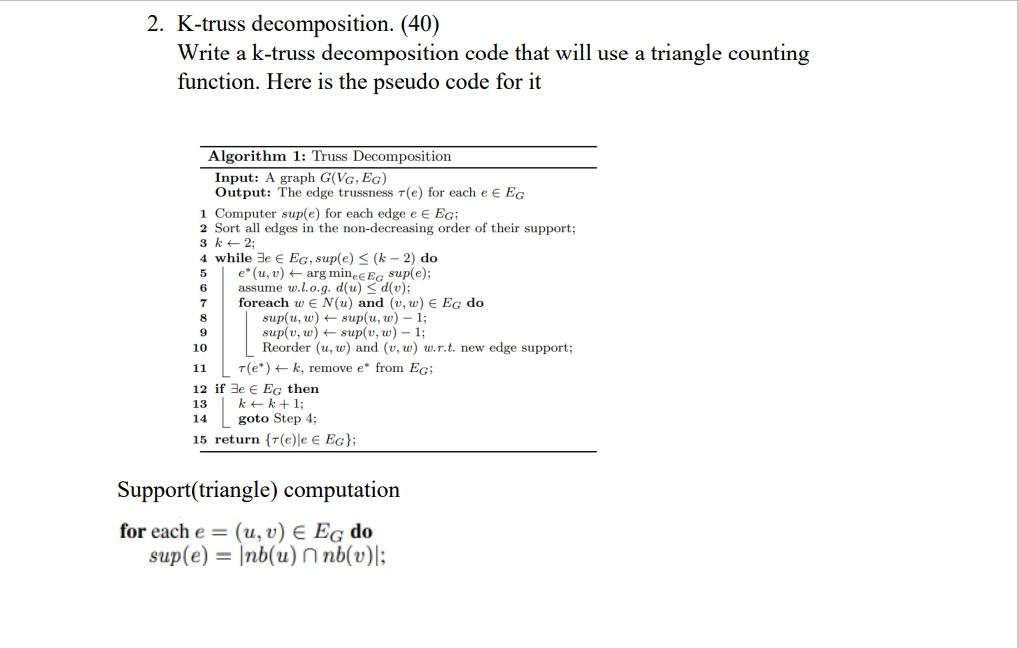 2 K Truss Decomposition 40 Write A K Truss