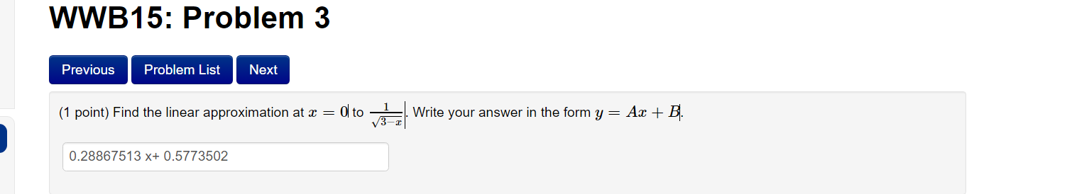 Solved WWB15: Problem 10 Previous Problem List Next = (1 | Chegg.com