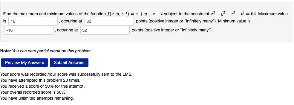 Solved Find The Maximum And Minimum Values Of The Function 