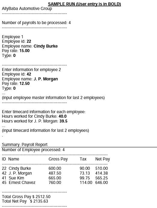 Solved Project -06 - Payroll Version 1.0 - C++ In this | Chegg.com