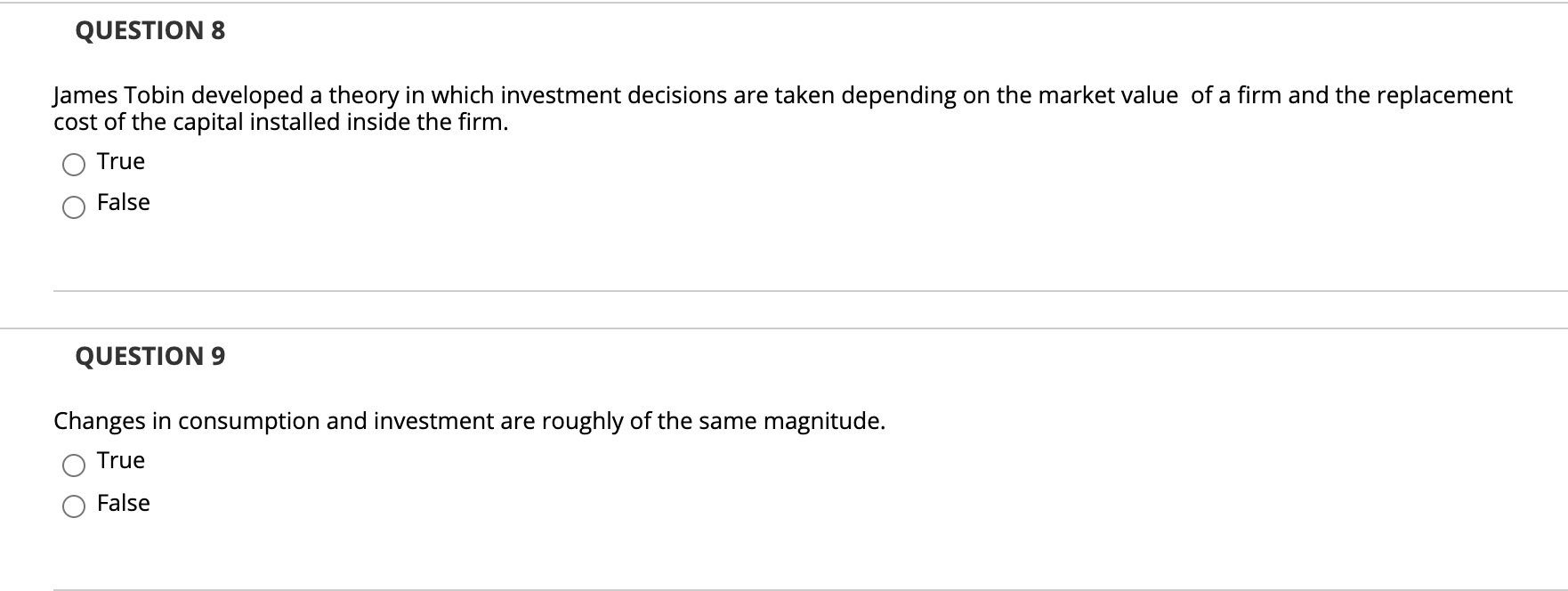 Solved QUESTION 8 James Tobin developed a theory in which | Chegg.com