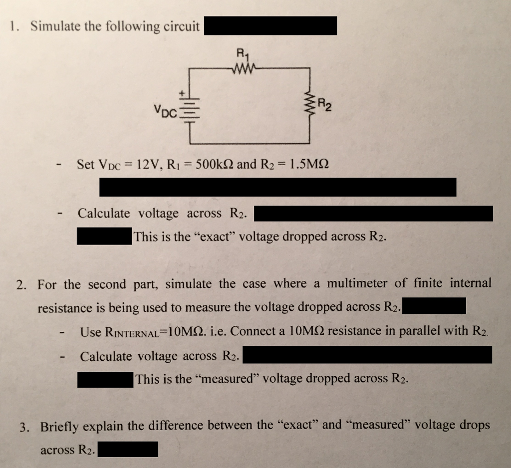 Solved 1. Simulate the following circuit VDCE R2 Set | Chegg.com