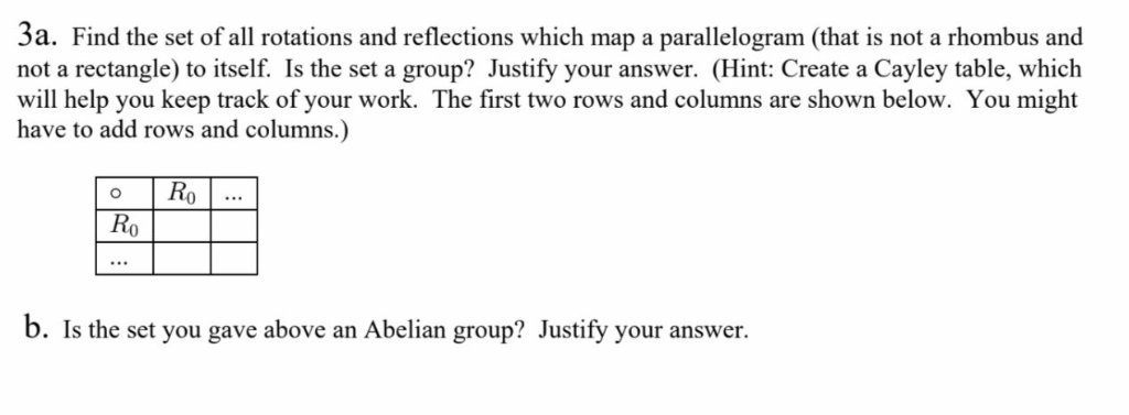 Solved 3a. Find the set of all rotations and reflections | Chegg.com