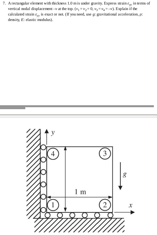 Solved 7. A rectangular element with thickness 1.0 mis under | Chegg.com