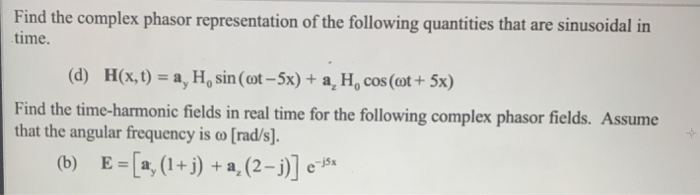 Solved Find the complex phasor representation of the | Chegg.com