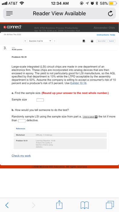 Solved Exhibit 1510 Excerpt From A Sampling Plan Table For 8647