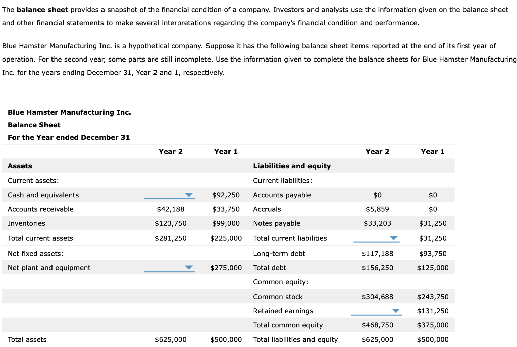 Solved The balance sheet provides a snapshot of the | Chegg.com