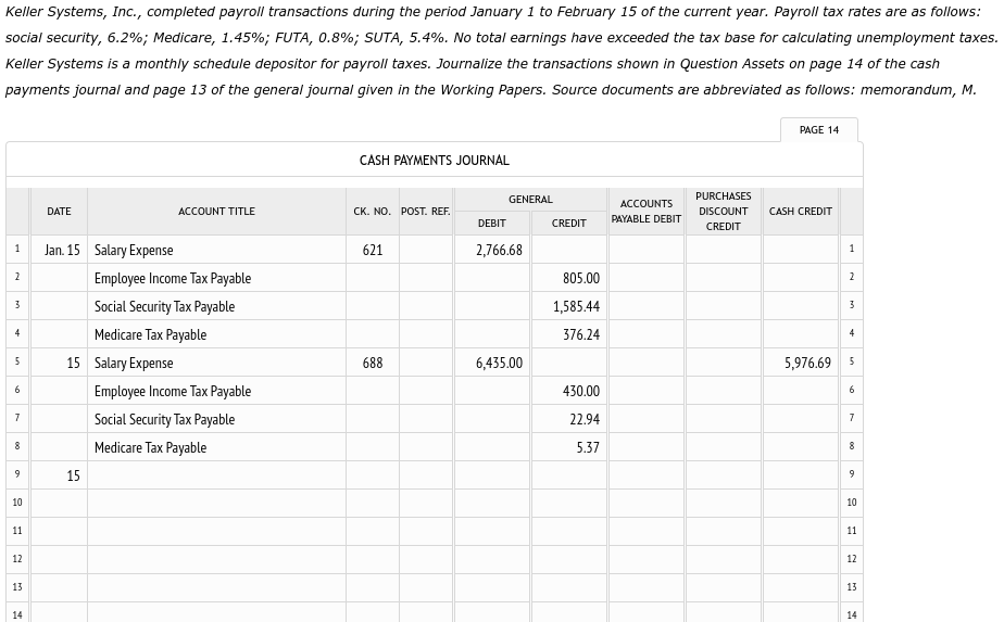 Solved Jan. 15 Paid cash for December's payroll tax | Chegg.com