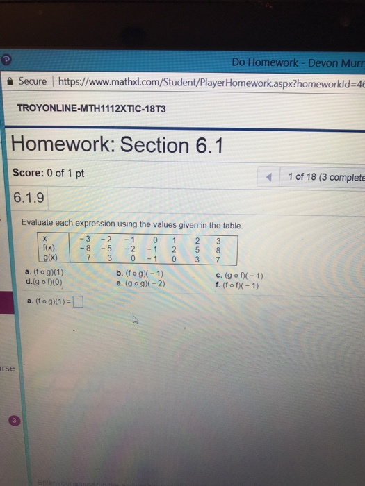 Solved Do Homework Devon Murr 을 Secure i | Chegg.com